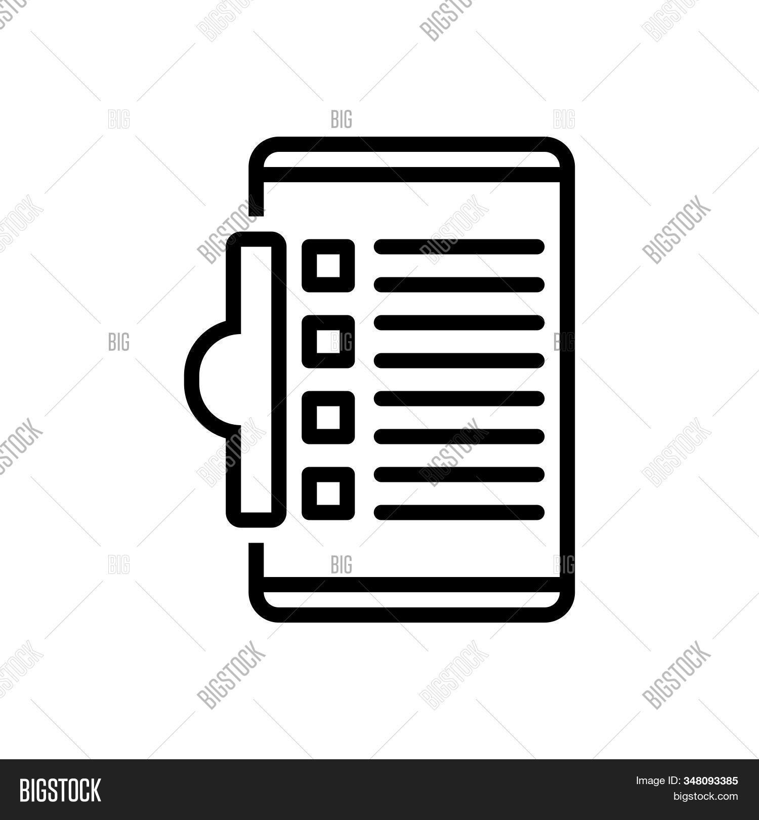 Black Line Icon Task Vector & Photo (Free Trial) | Bigstock