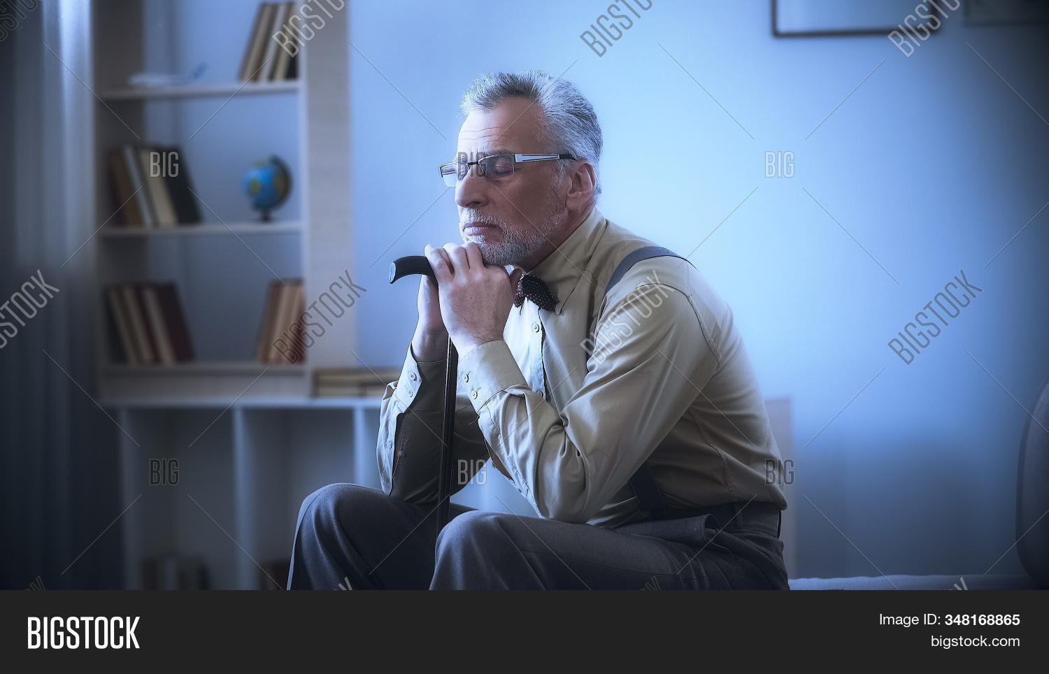 Lonely Old Man Leaning Image & Photo (Free Trial) | Bigstock
