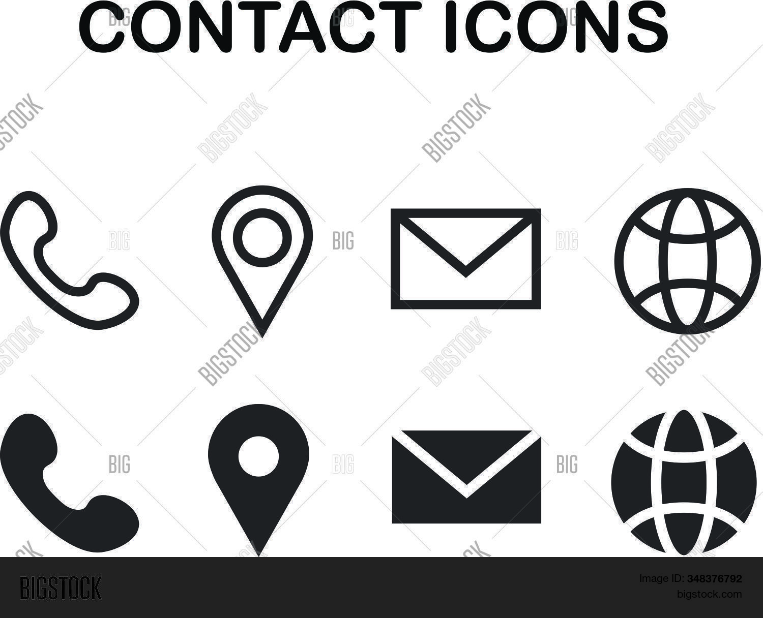 Vector Set Contact Vector & Photo (Free Trial) | Bigstock
