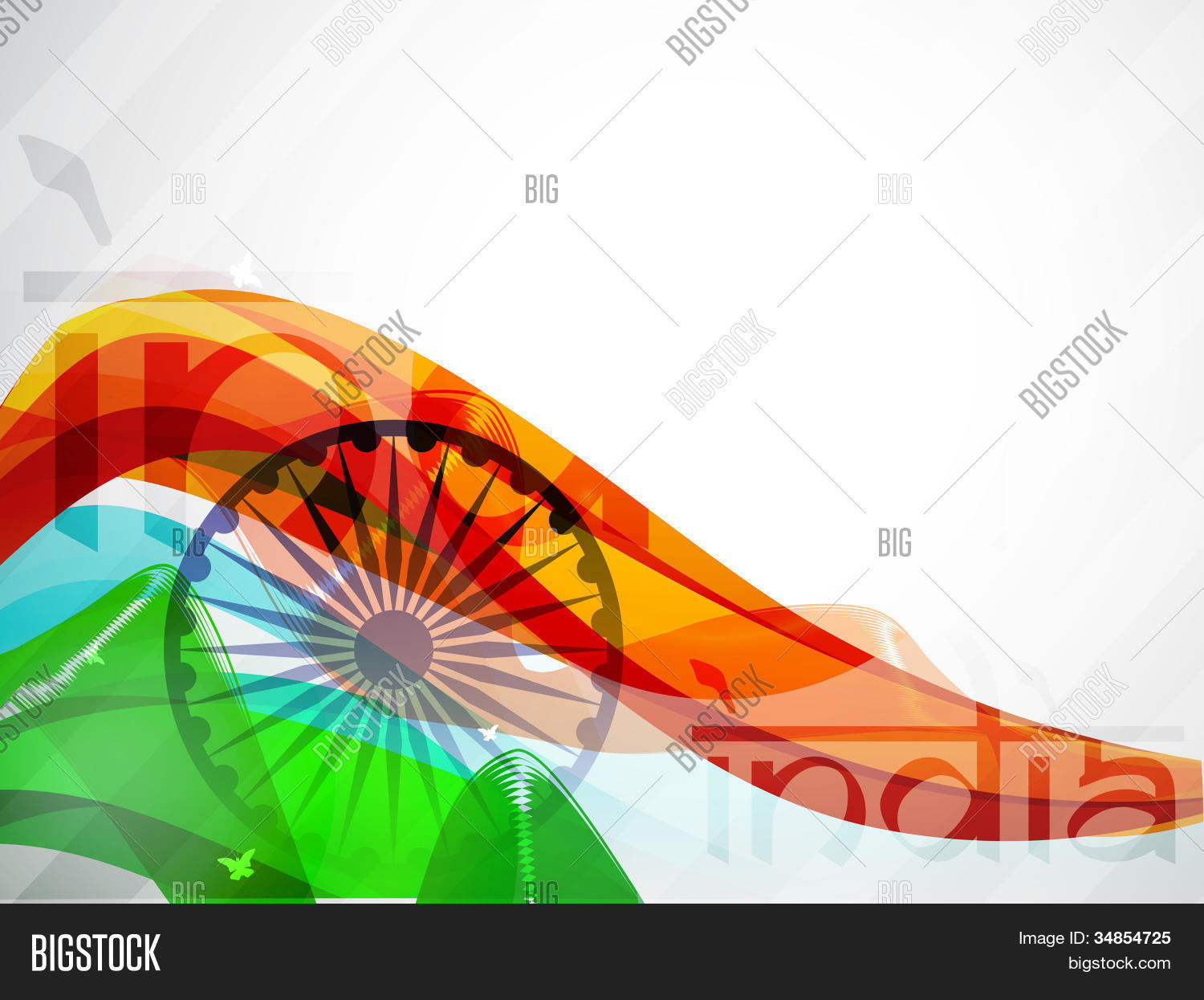 Indian Flag Wave Vector & Photo (Free Trial) | Bigstock