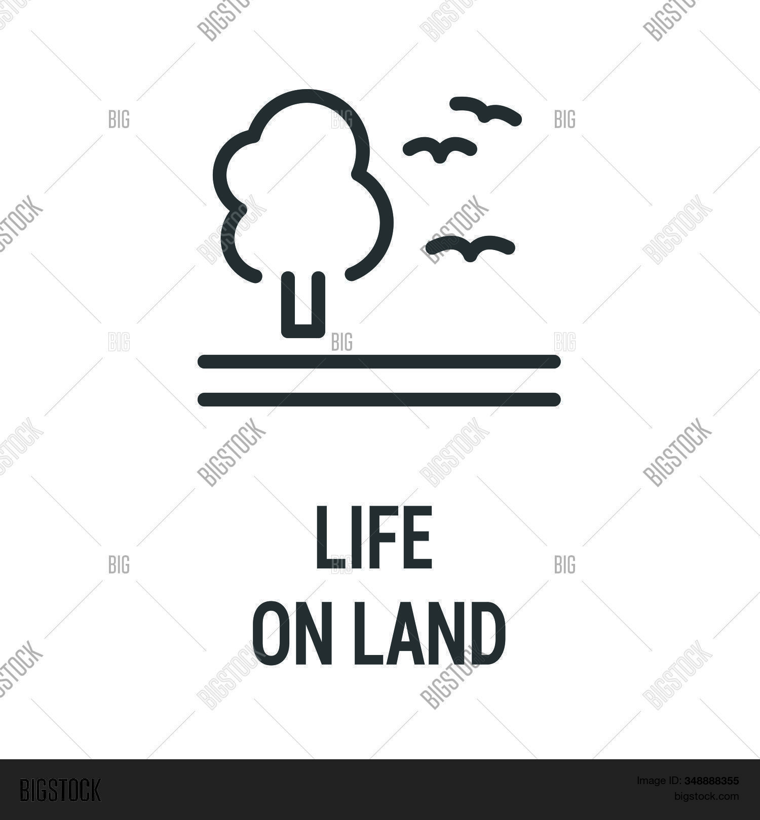 Life On Land Black Vector & Photo (Free Trial) | Bigstock