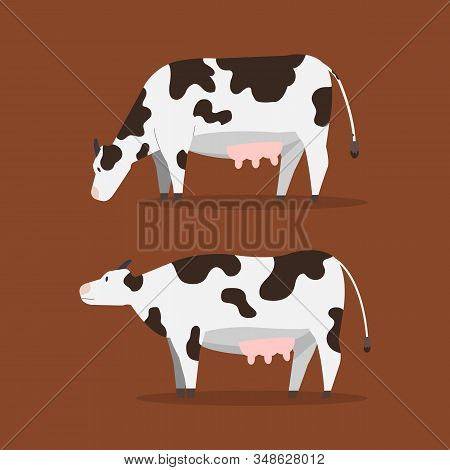 Flat Cow Vector Vector & Photo (Free Trial) | Bigstock