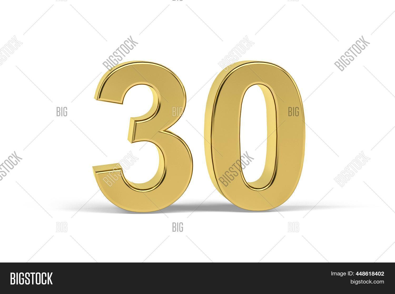 Golden 3d Number 30 Image & Photo (Free Trial) | Bigstock