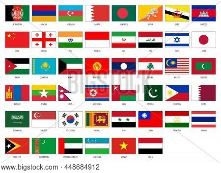 Asia Flag Collection Vector & Photo (Free Trial) | Bigstock