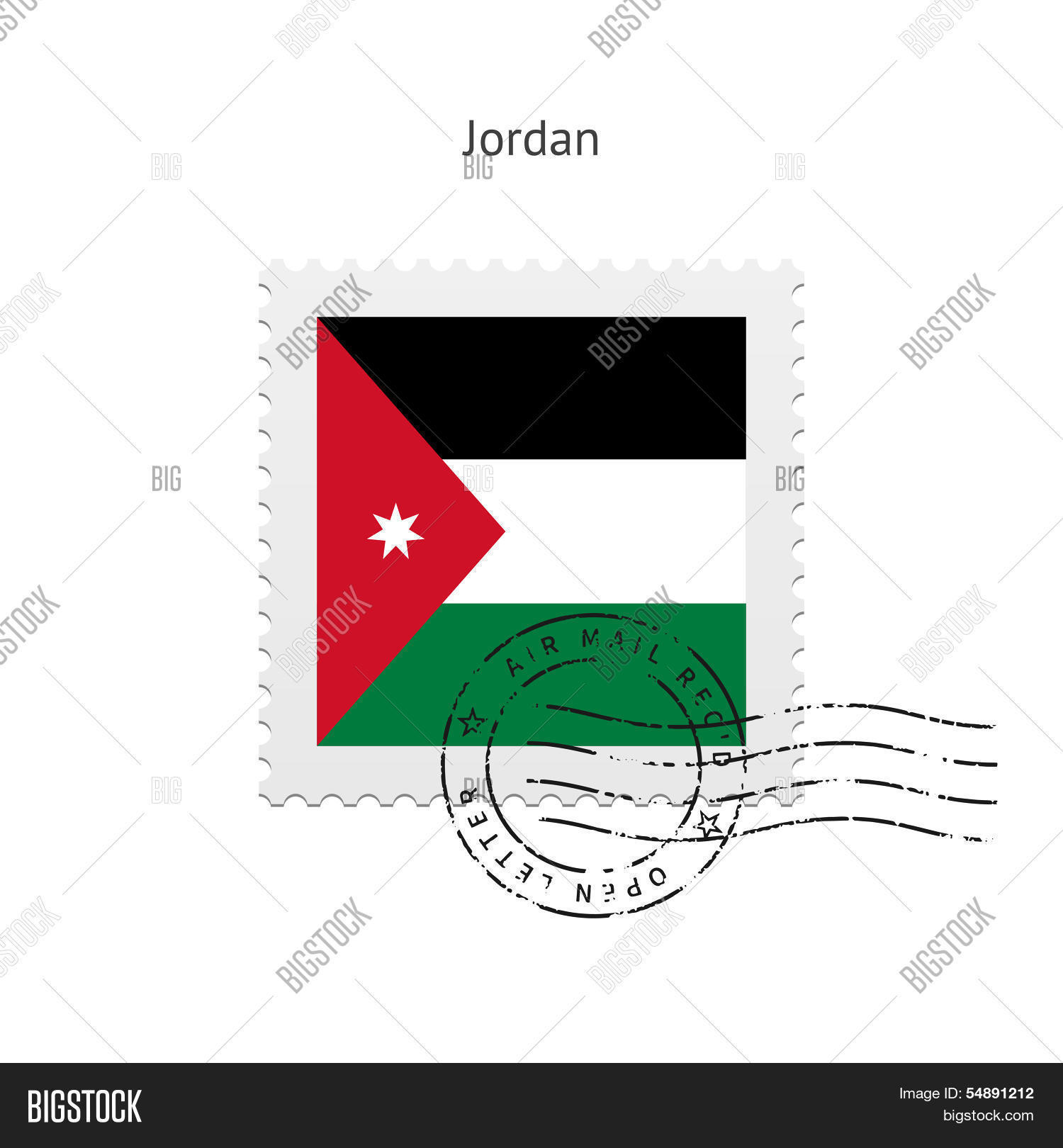 Jordan Flag Postage Vector & Photo (Free Trial) | Bigstock