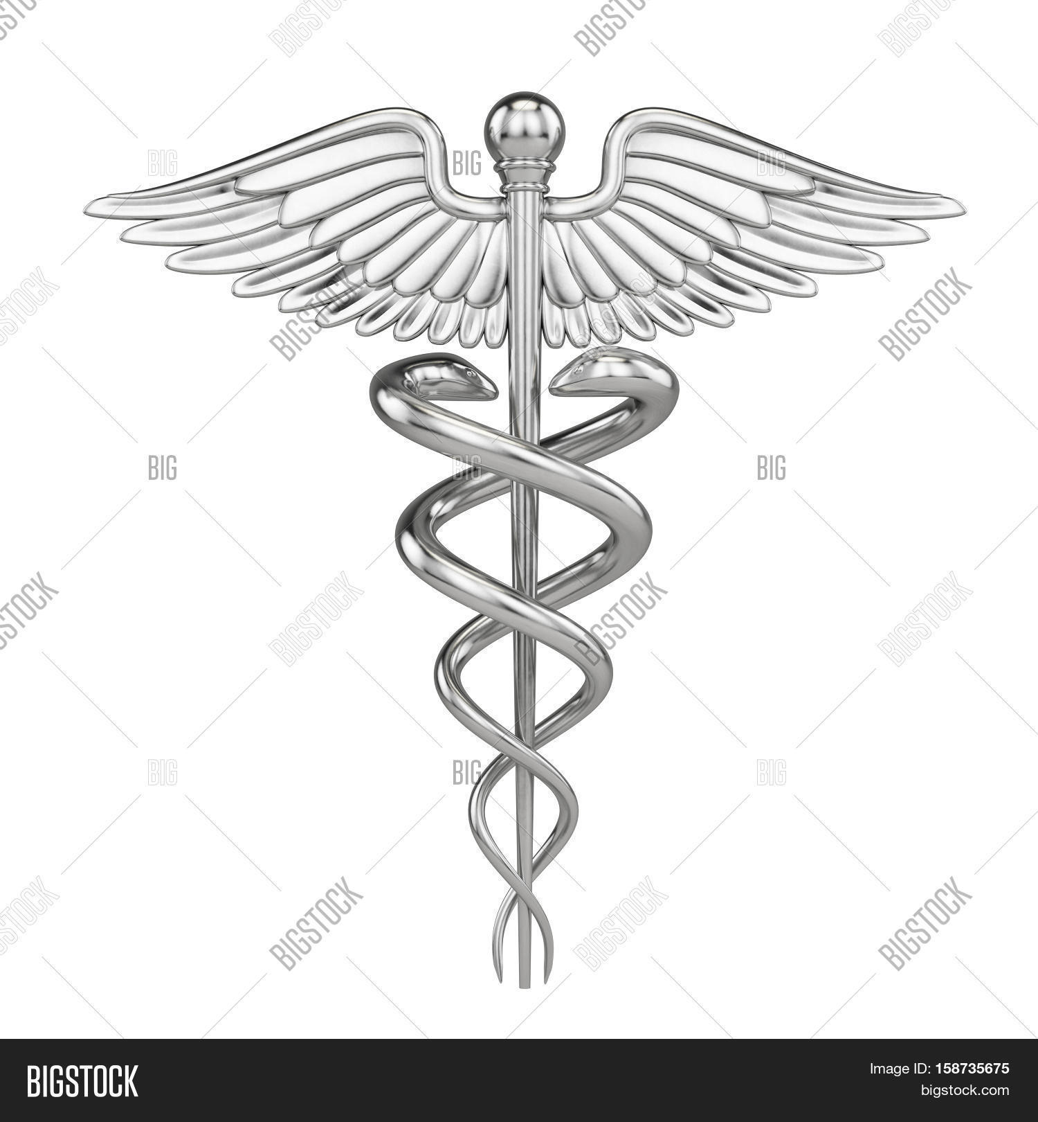 Silver Metall Caduceus Image & Photo (Free Trial) | Bigstock