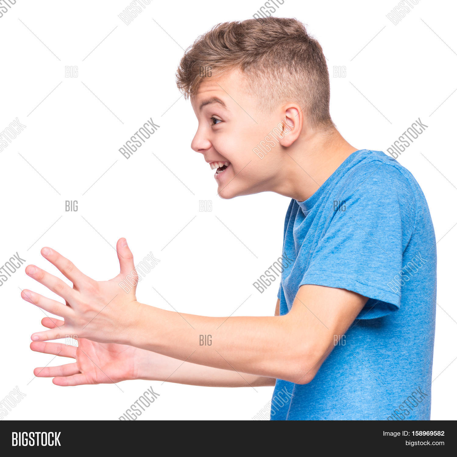 Profile Shouting Boy Image & Photo (Free Trial) | Bigstock