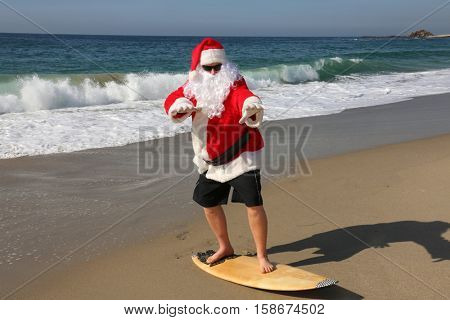 Surfing Santa. Santa Image & Photo (Free Trial) | Bigstock
