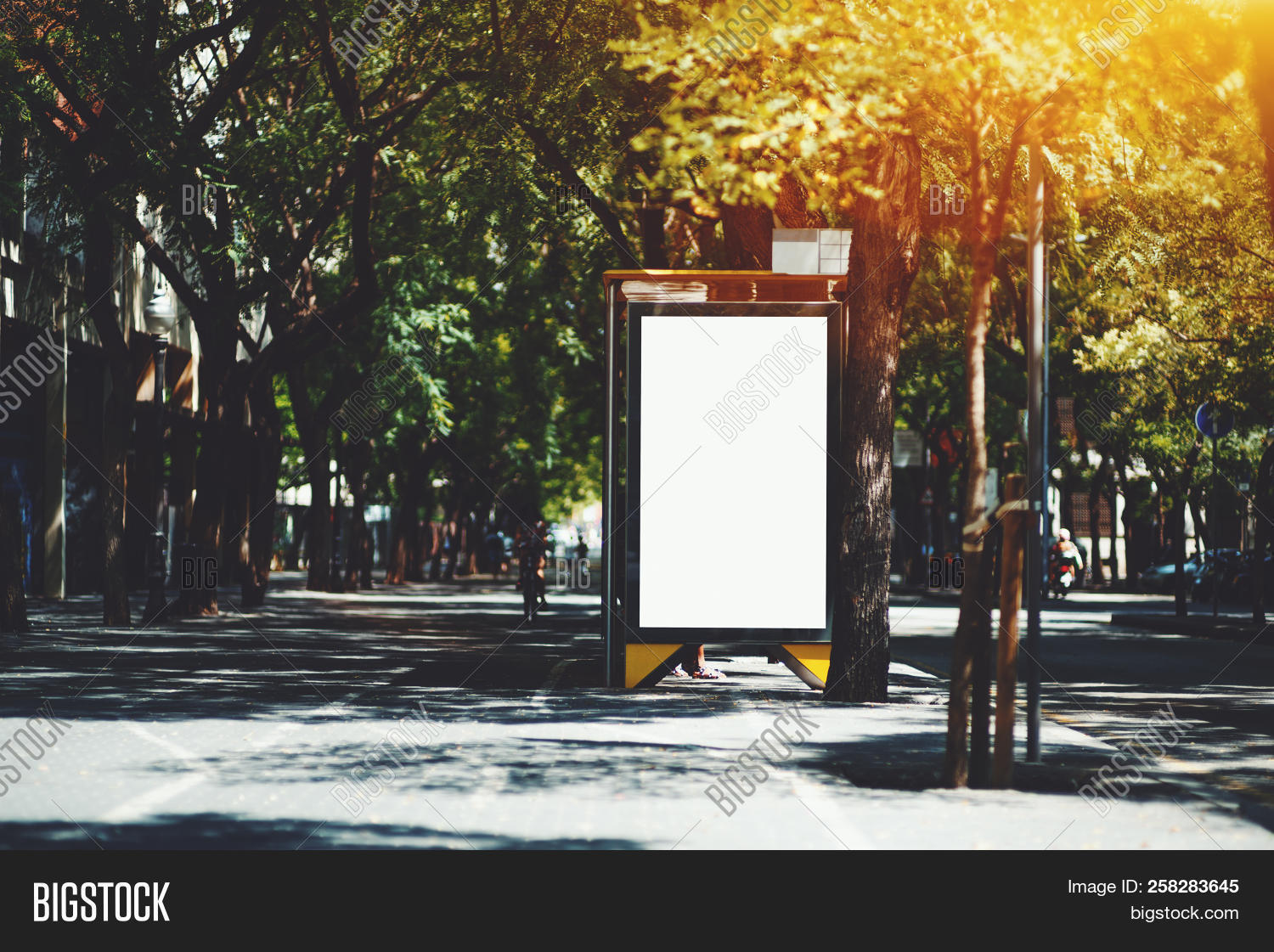 Vertical Blank Billboard In City