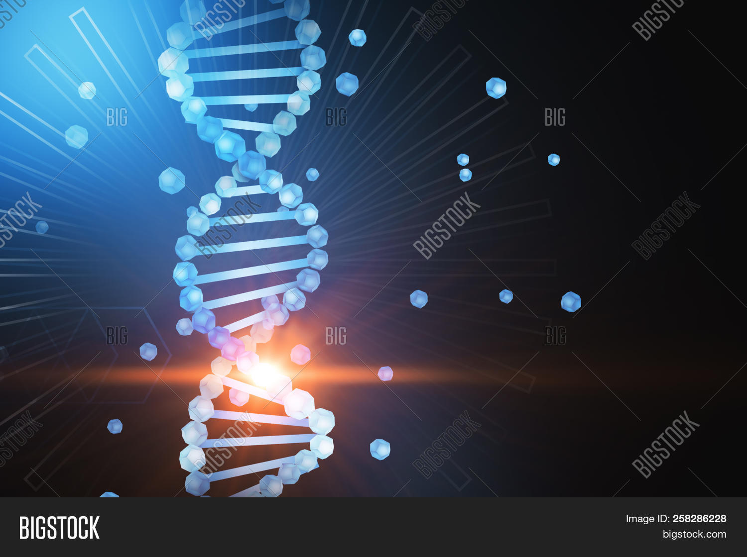 Blue Vertical Dna Image & Photo (Free Trial) | Bigstock