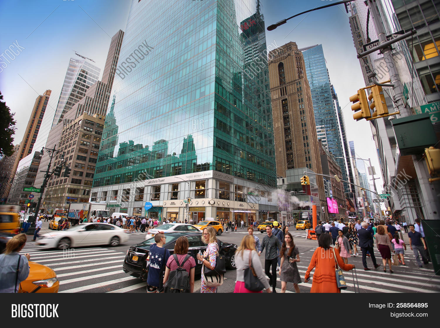 Busy New York City Sidewalk