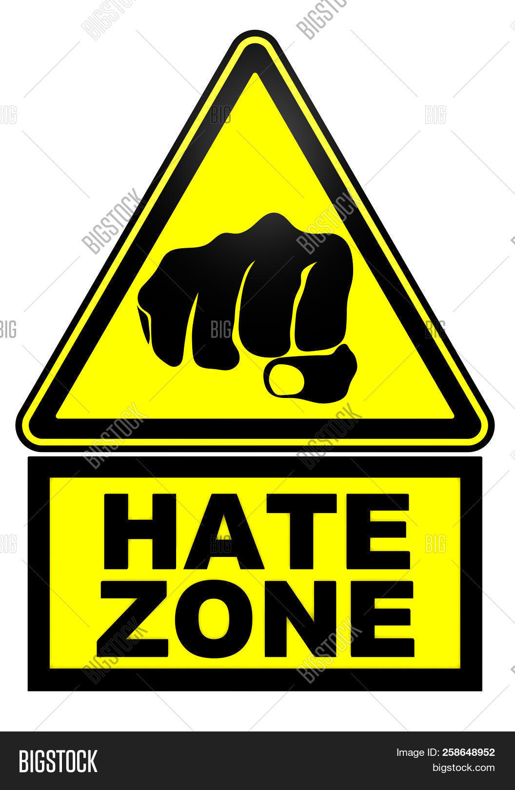 Hate Zone. Warning Image & Photo (Free Trial) | Bigstock