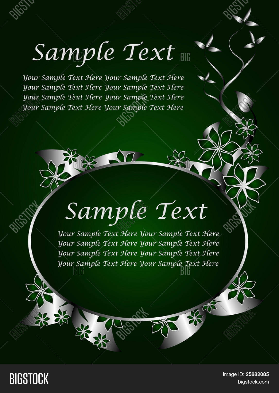 Green Silver Floral Vector & Photo (Free Trial) | Bigstock