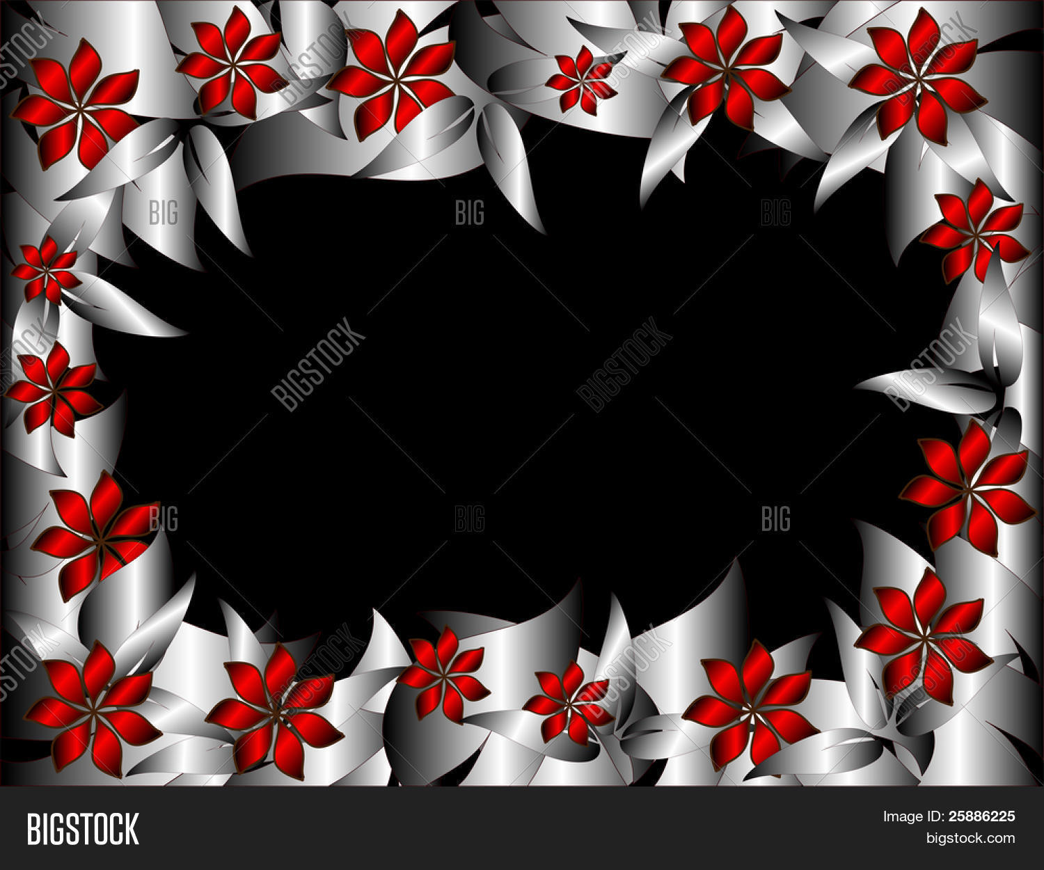 Floral Frame Silver Vector & Photo (Free Trial) | Bigstock