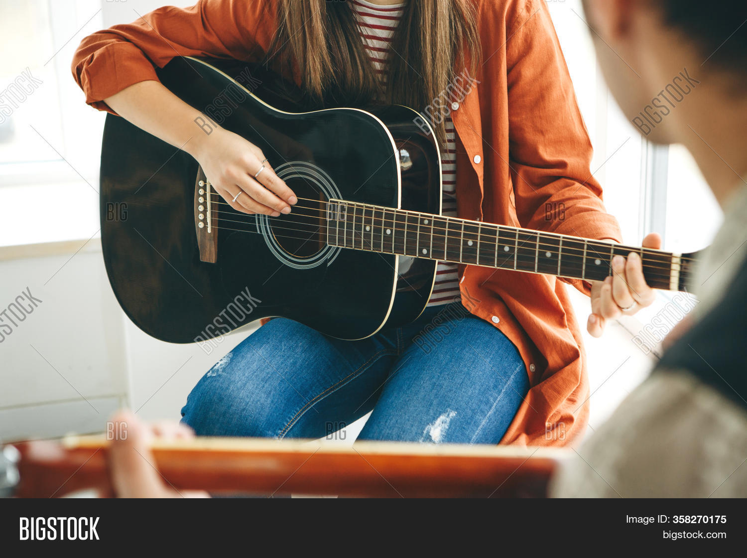 Learning Play Guitar. Image & Photo (Free Trial) | Bigstock