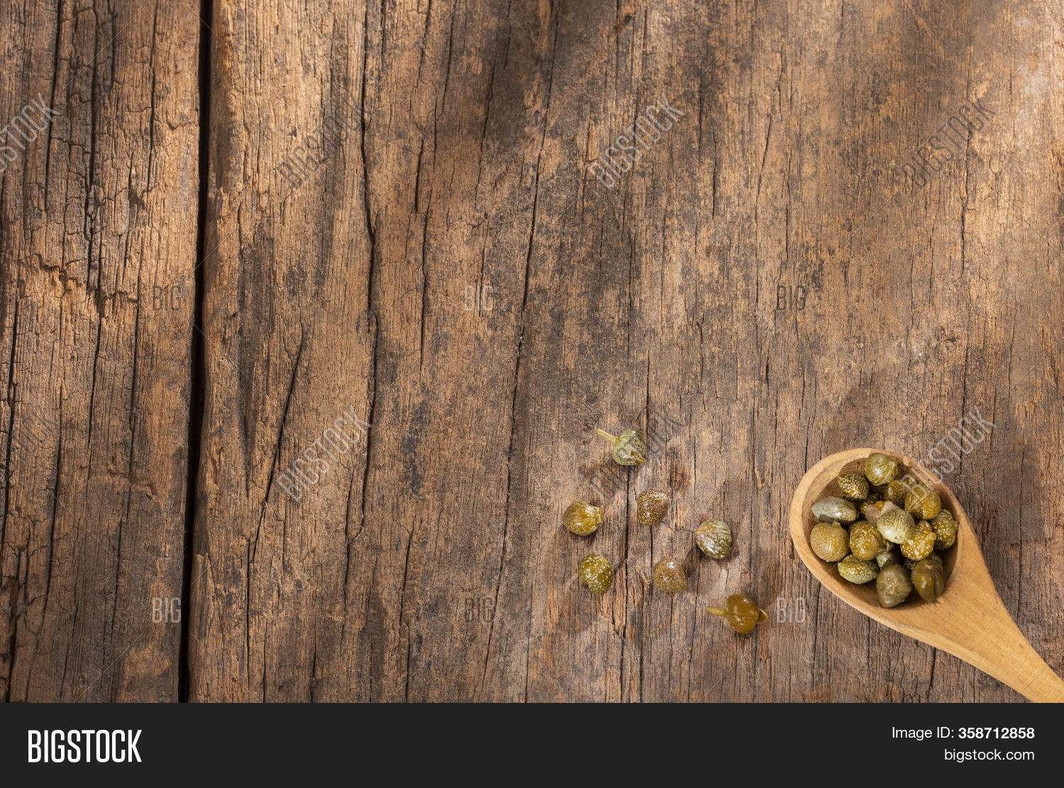 Capers Wooden Spoon - Image & Photo (Free Trial) | Bigstock