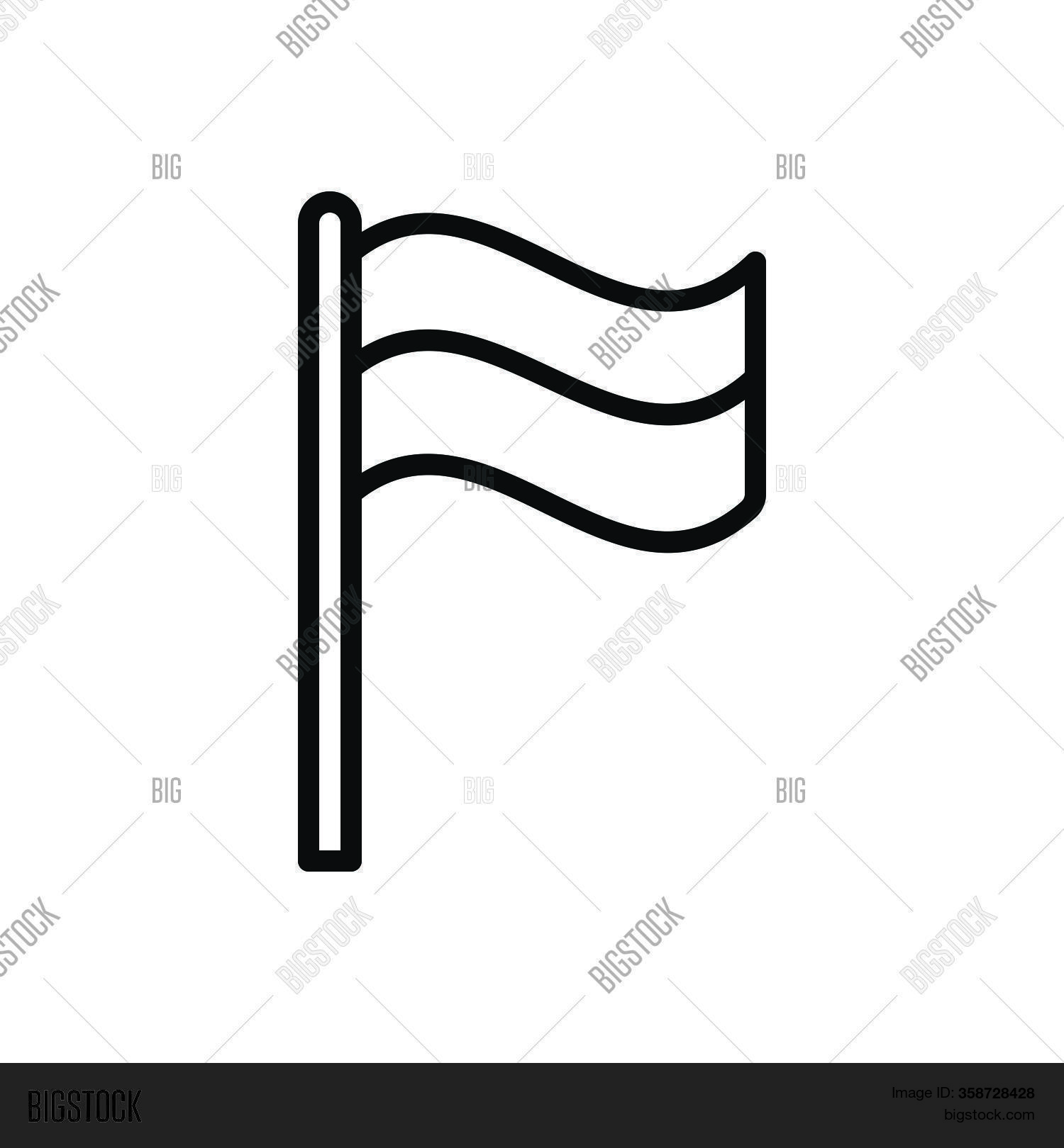 Black Line Icon Flag Vector & Photo (Free Trial) | Bigstock