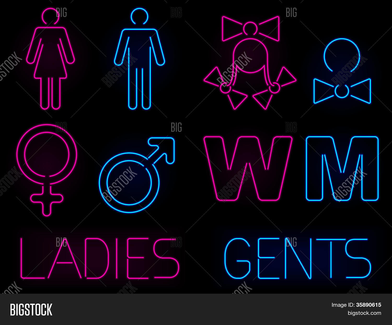 Neon Gender Signs Vector & Photo (Free Trial) | Bigstock
