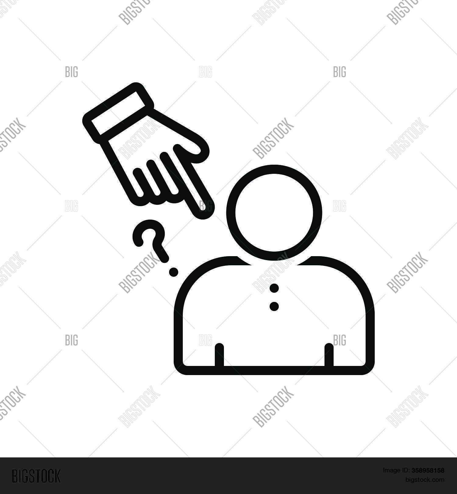 Black Line Icon Blame Vector & Photo (Free Trial) | Bigstock