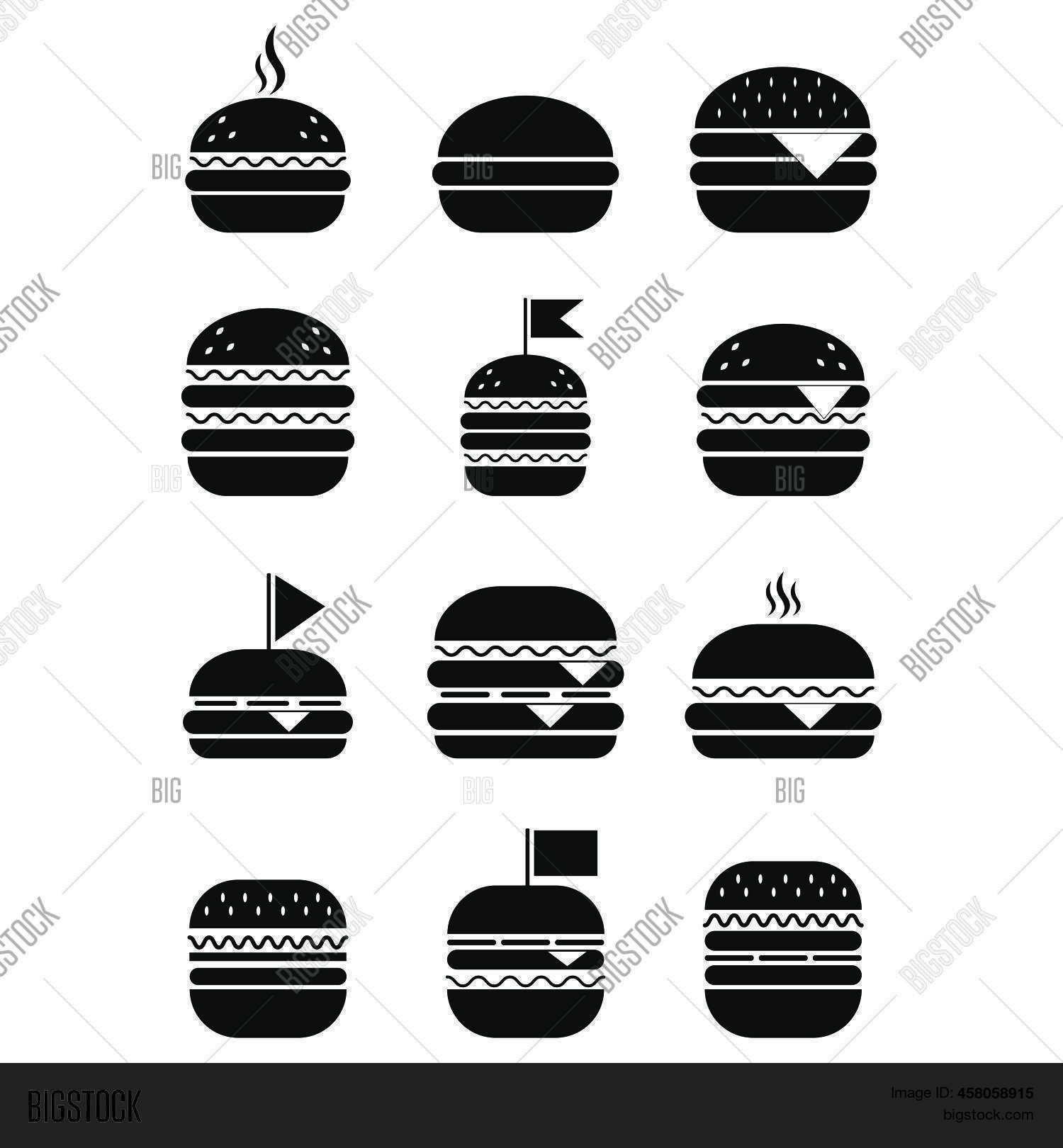 Burger Icon Set. Fast Vector & Photo (Free Trial) | Bigstock