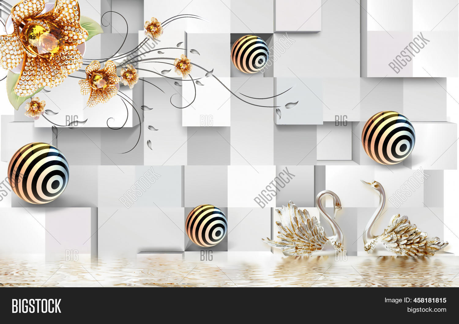 3d Flower Ball Swan Image & Photo (Free Trial) | Bigstock