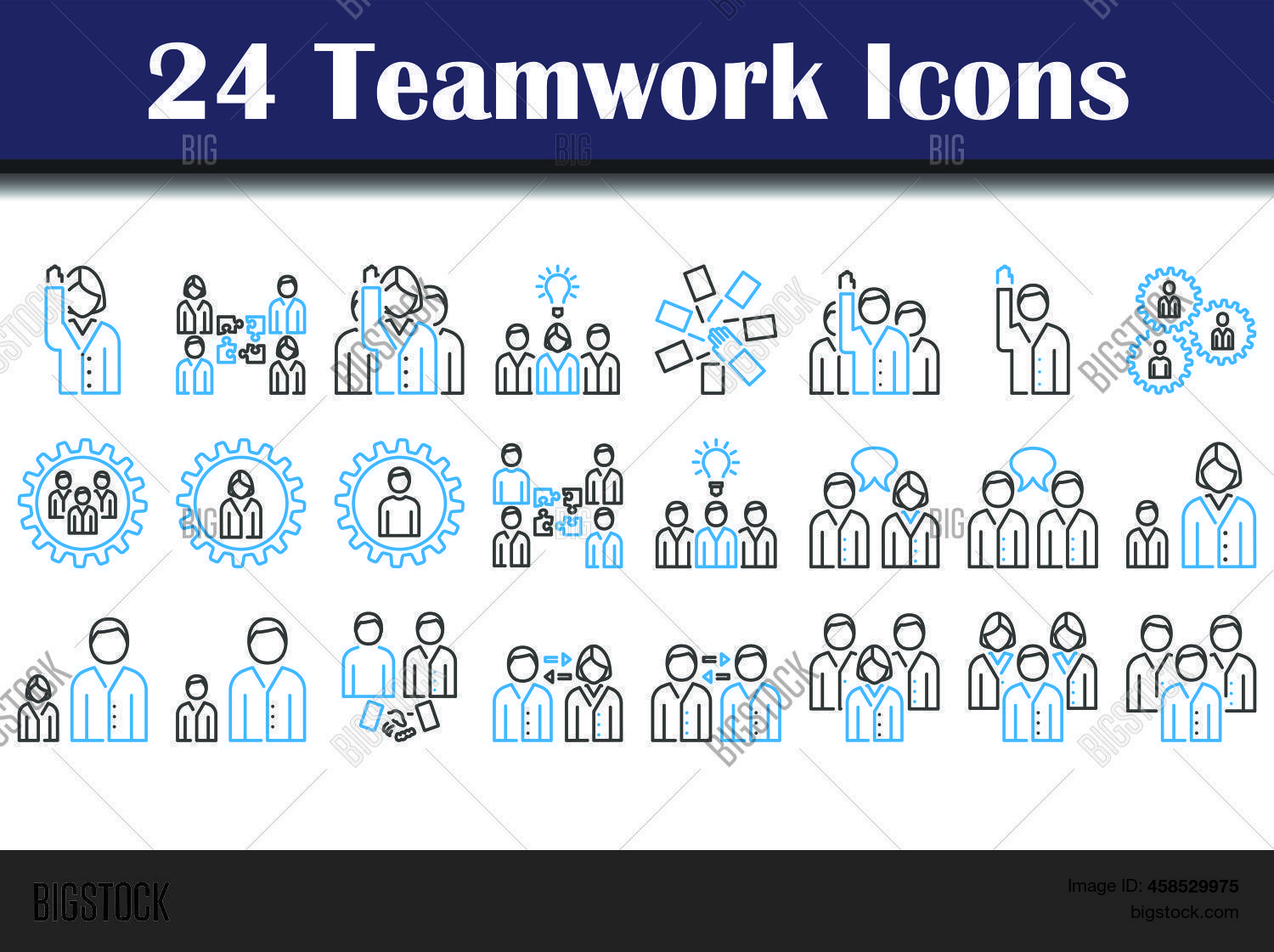 Teamwork Icon Set Vector And Photo Free Trial Bigstock