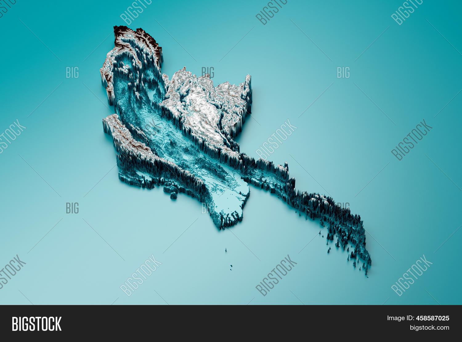 Topographic Myanmar Image & Photo (Free Trial) | Bigstock