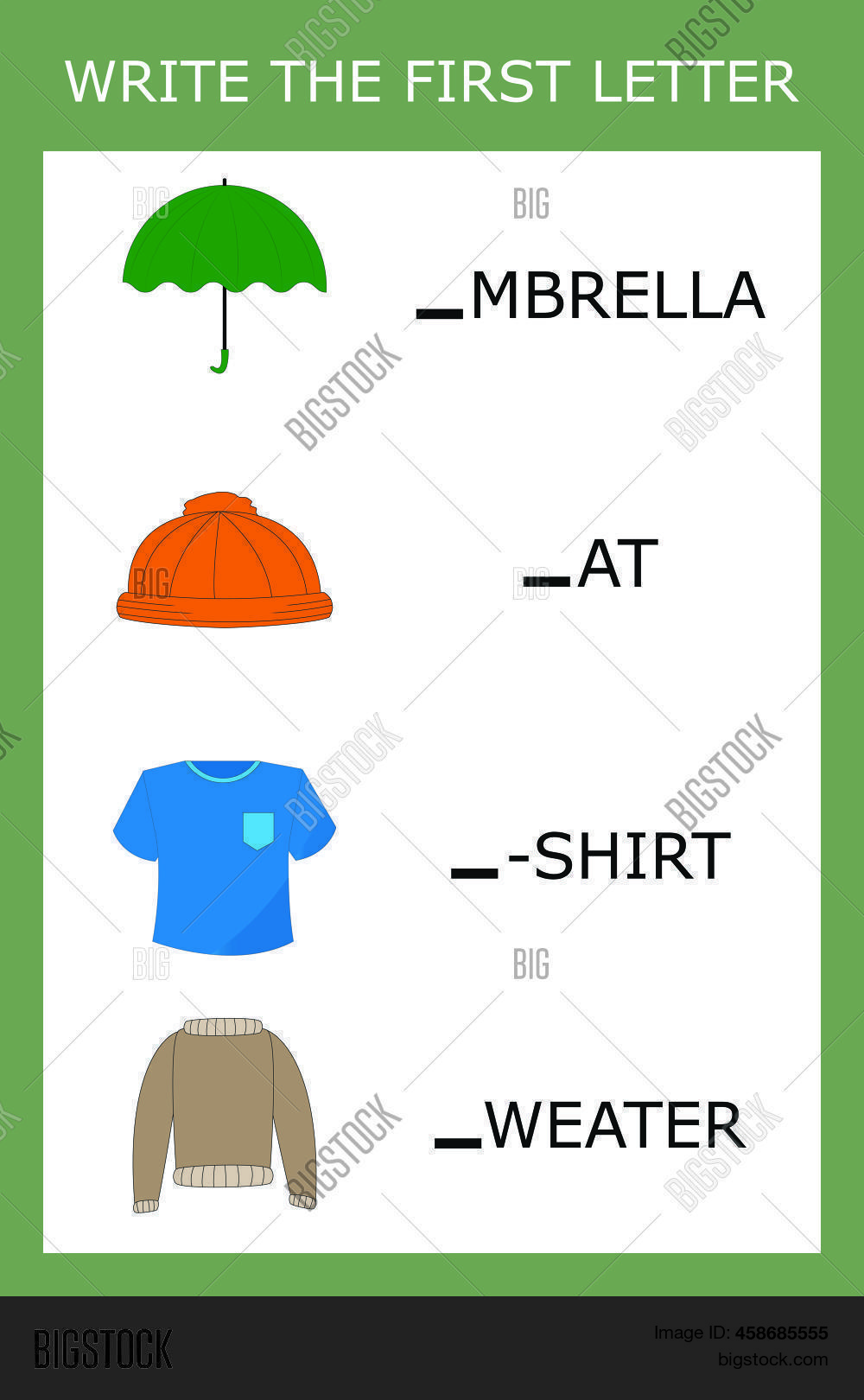 Write First Letter, Vector & Photo (Free Trial) | Bigstock