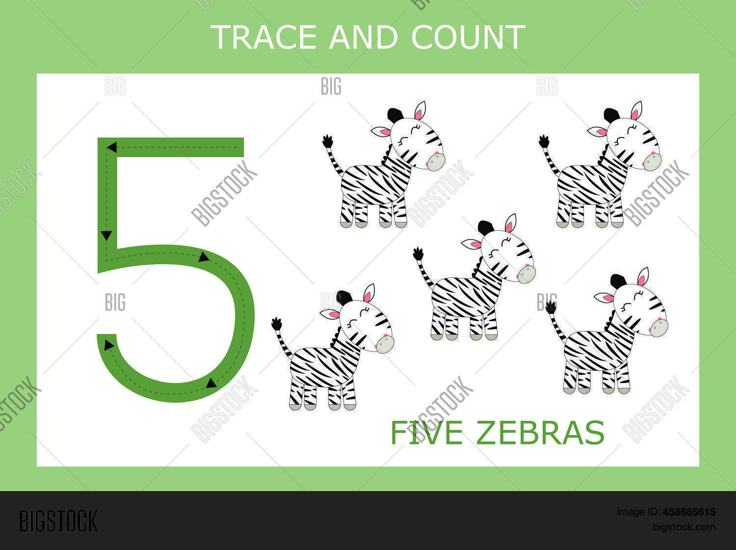 Number Five Stroke Vector & Photo (Free Trial) | Bigstock