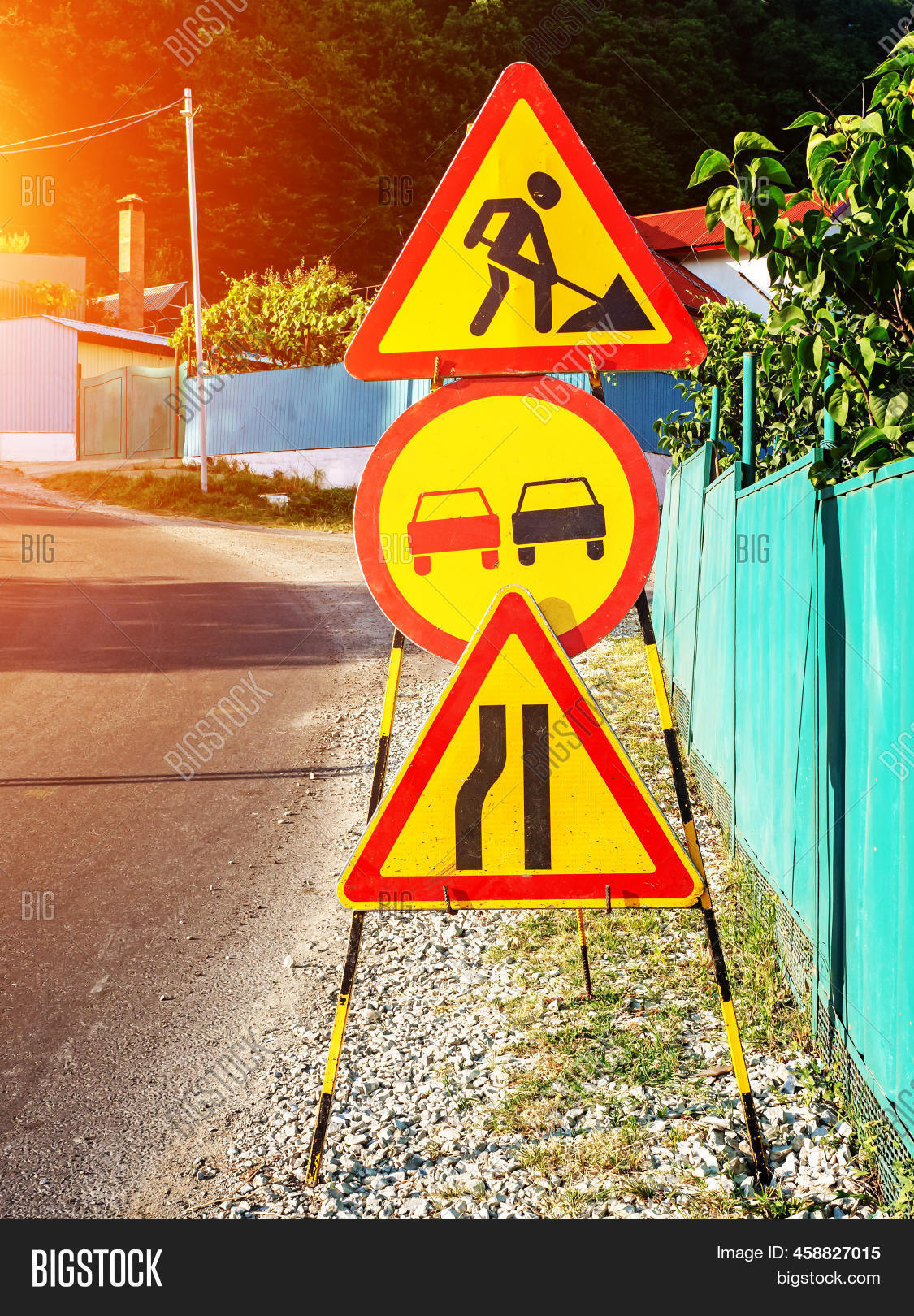 Roadwork Signs On Side Image & Photo (Free Trial) | Bigstock