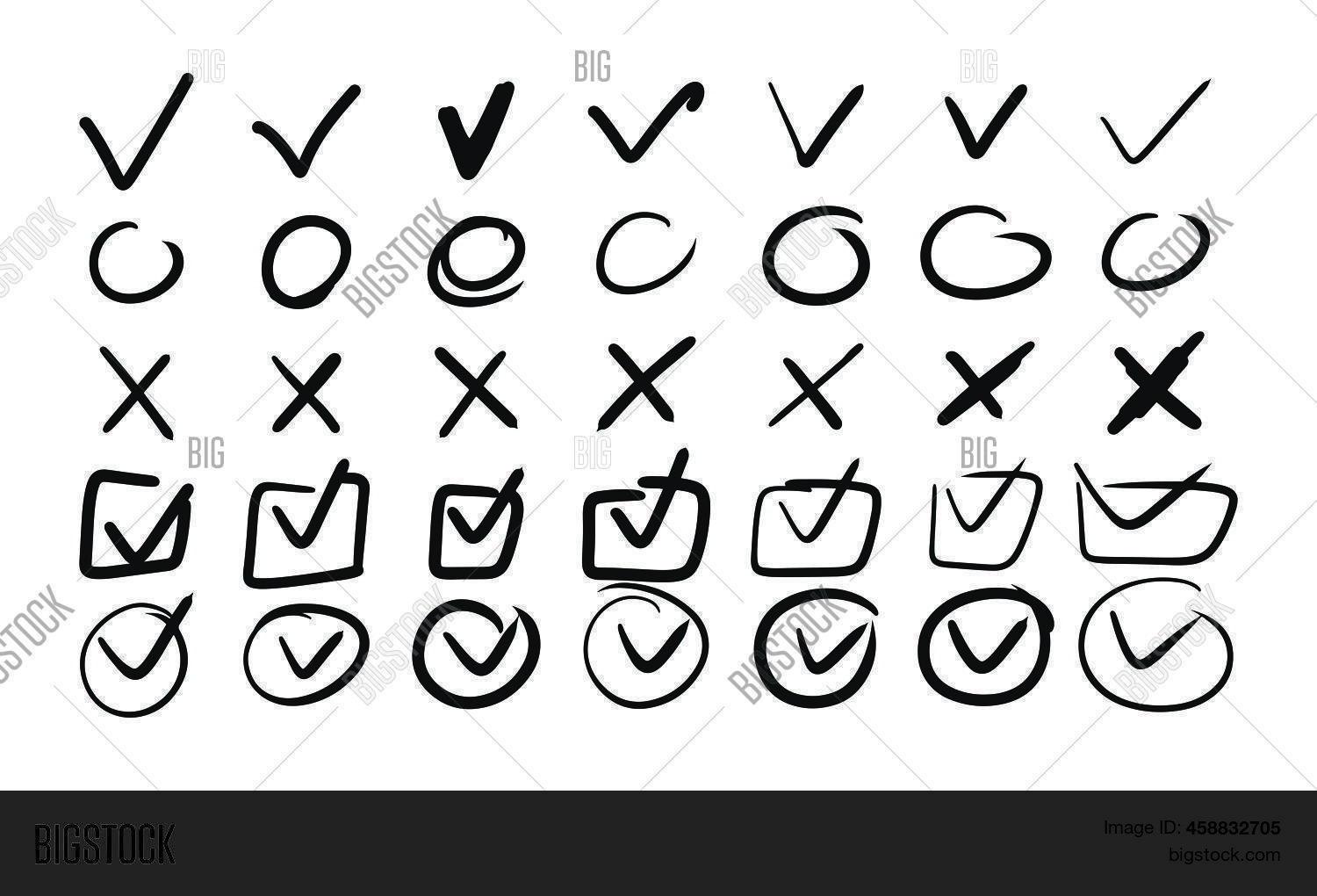 Check Mark Doodle Vector & Photo (Free Trial) | Bigstock