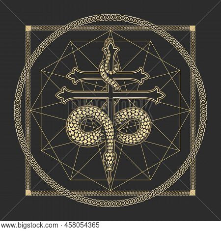 Snake On Cross Vector & Photo (Free Trial) | Bigstock