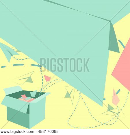 Open Box With Flying Paper Planes Presenting New Free Ideas. Exposed ...