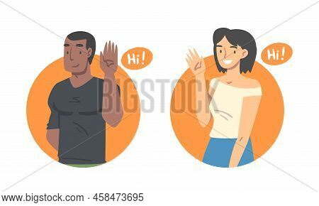 People Saying Hi Set Vector & Photo (Free Trial) | Bigstock