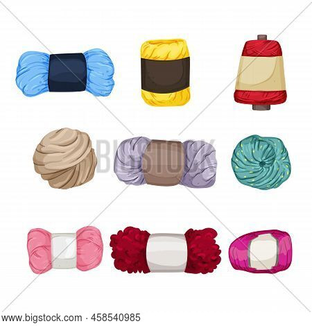 Yarn Wool Set Cartoon Vector & Photo (Free Trial) | Bigstock