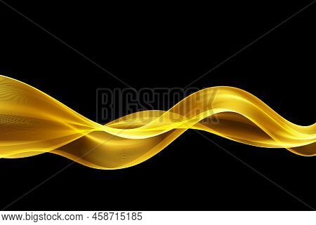 Golden Wave Design Vector & Photo (Free Trial) | Bigstock