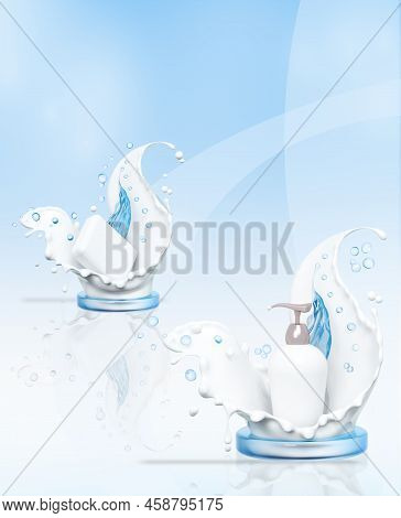 Soap Splash On Blue Image & Photo (Free Trial) | Bigstock