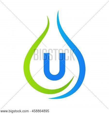 Letter U Drop Water Vector & Photo (Free Trial) | Bigstock