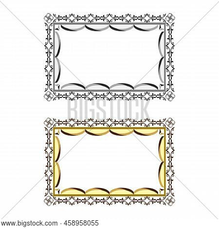 Two Frame With Wavy Line Set. Fashion Decorative Graphic Design. Modern ...