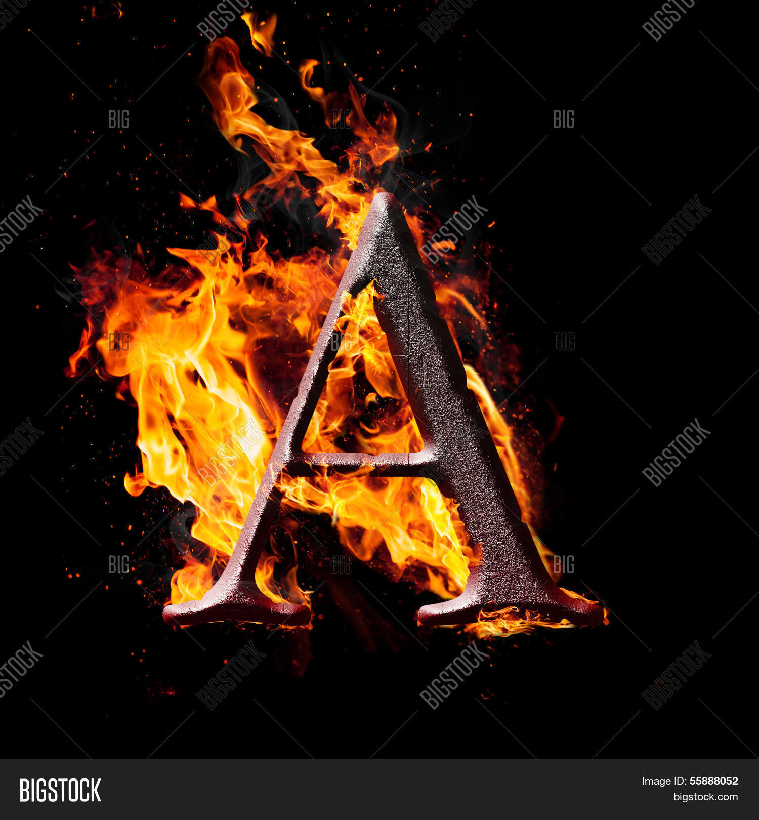 Burning Letter A