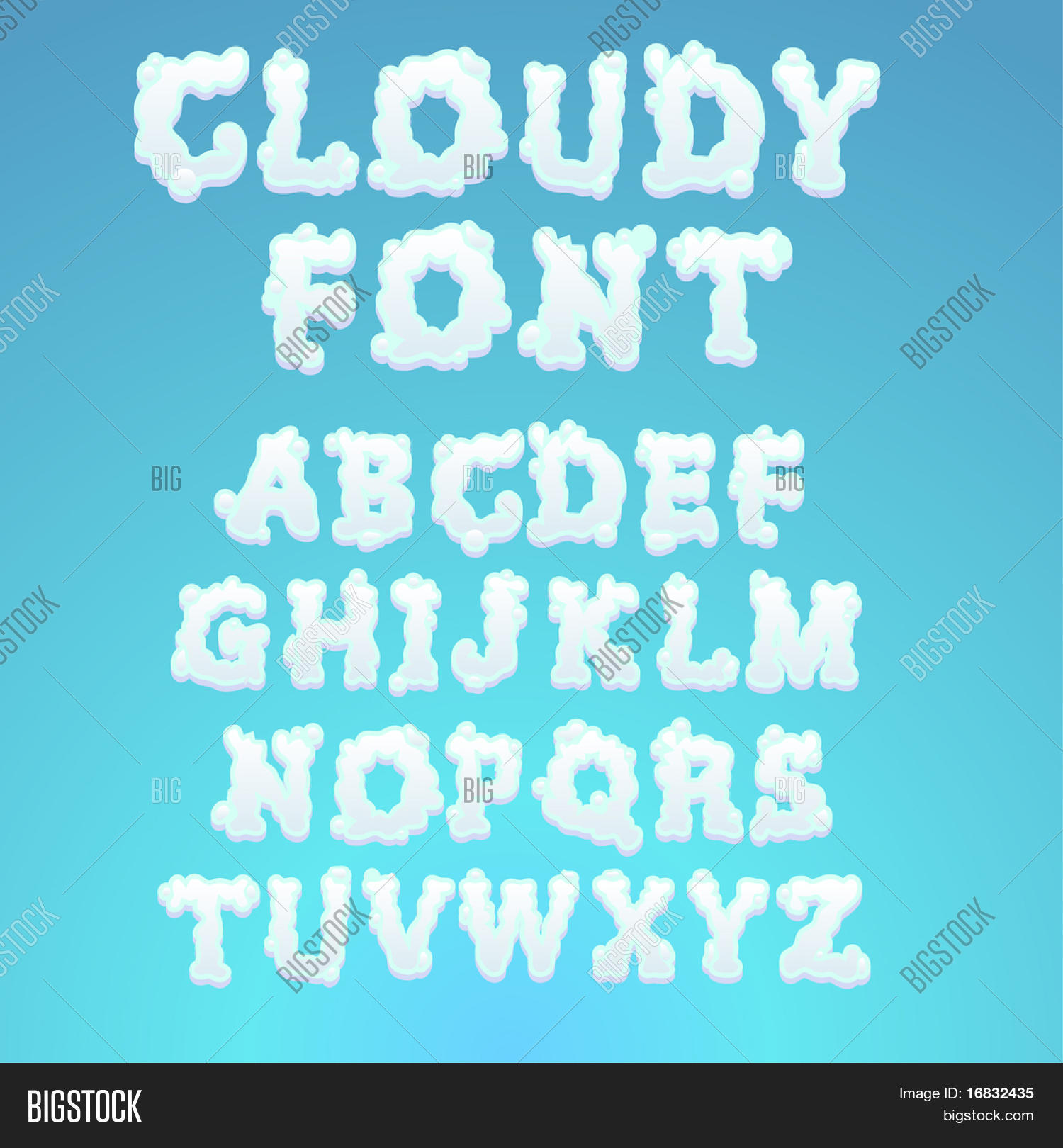 Cloudy Alphabet - Vector & Photo (Free Trial) | Bigstock