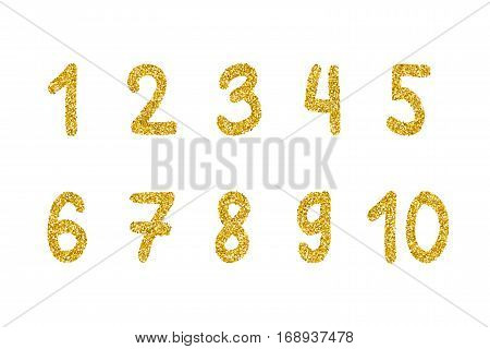 Gold Glitter Numbers Vector & Photo (Free Trial) | Bigstock
