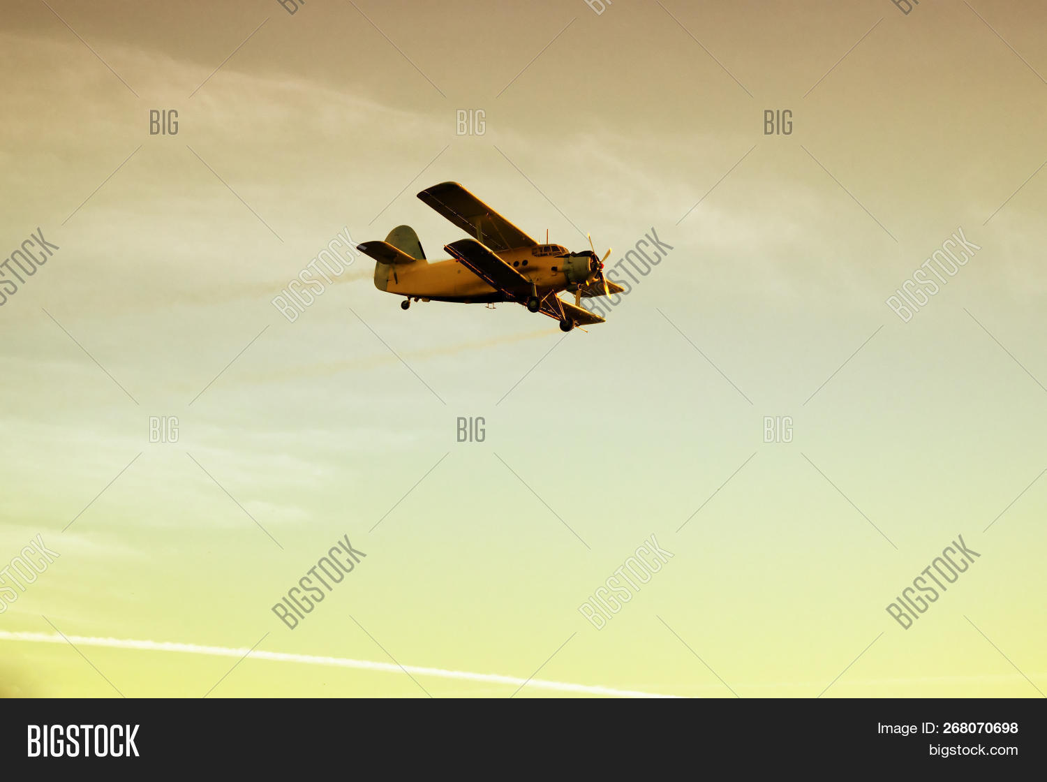 Single Biplane Flying Image & Photo (Free Trial) | Bigstock