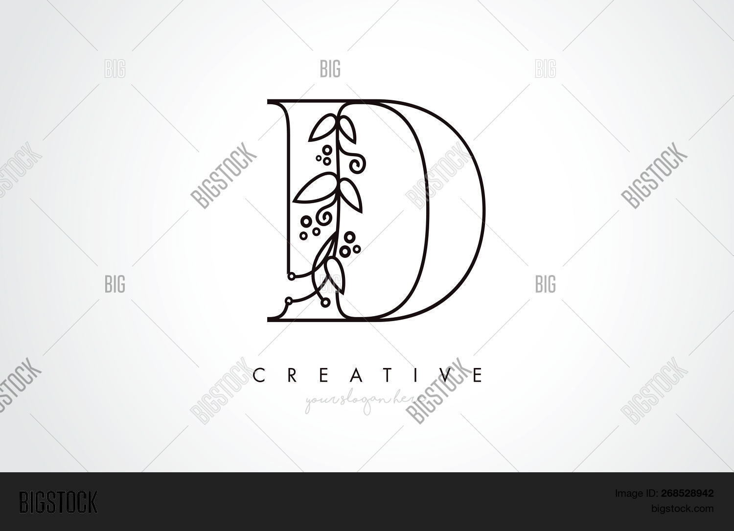 D Letter Logo Organic Vector & Photo (Free Trial) | Bigstock