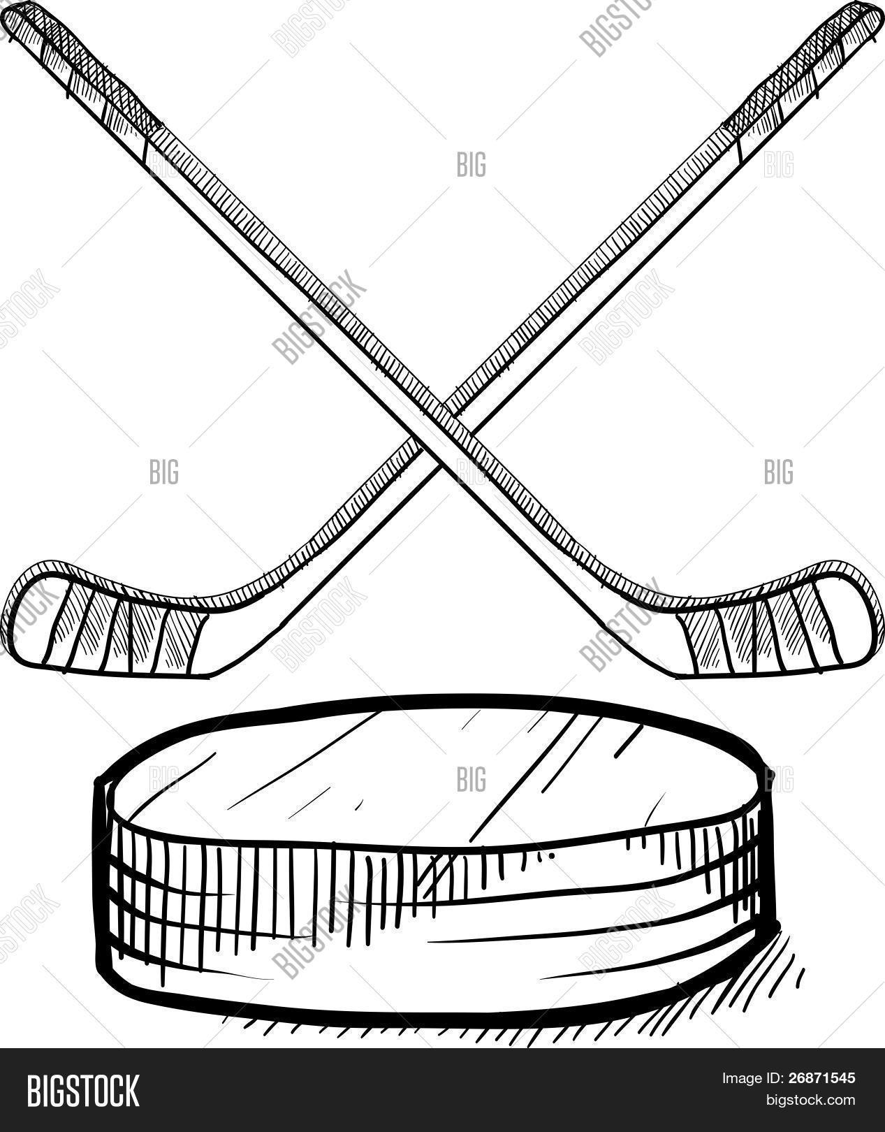 Hockey Stick Puck Vector & Photo (Free Trial) | Bigstock