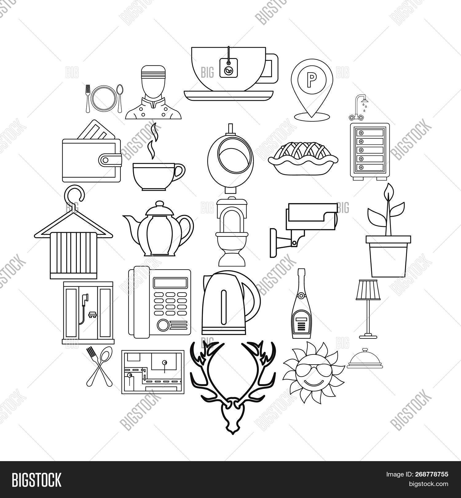 Furnished Rooms Icons Image & Photo (Free Trial) | Bigstock