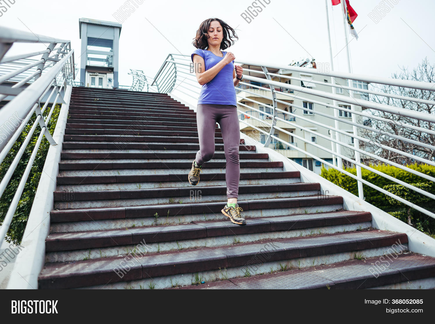 Woman Runs Stairs. Image & Photo (Free Trial) | Bigstock