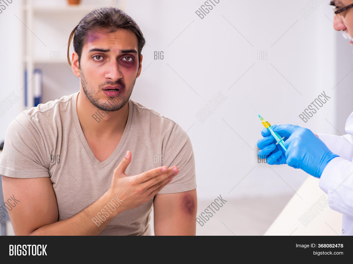 Young Face Injured Man Image & Photo (Free Trial) | Bigstock