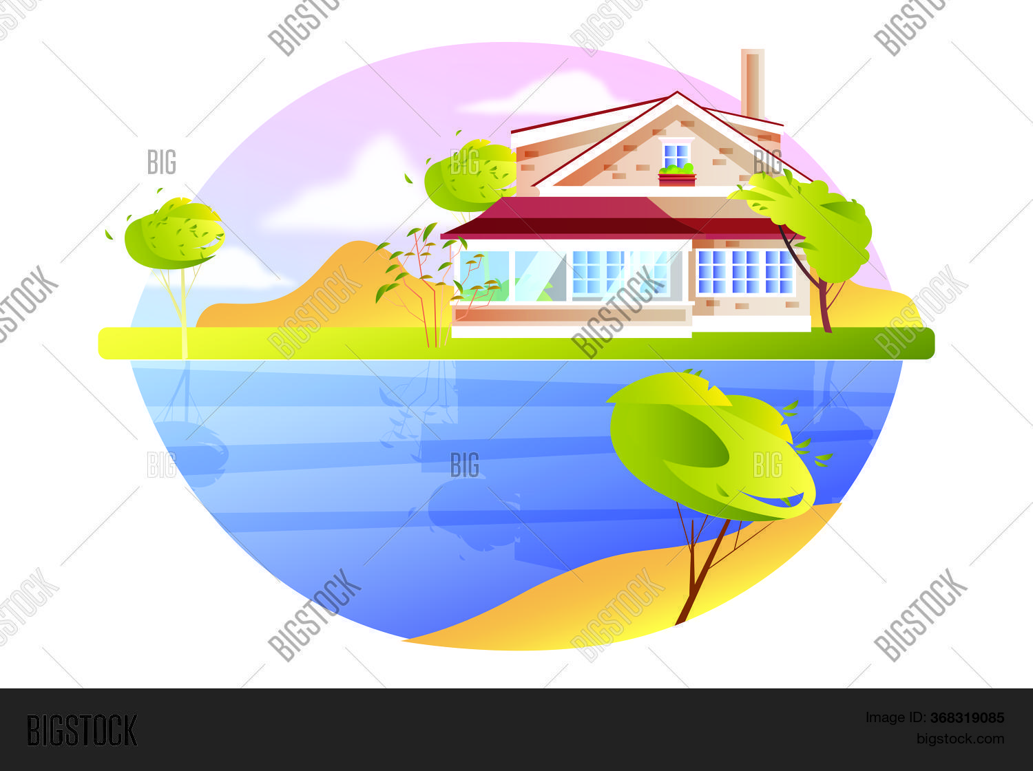 Lake House Stock Vector & Photo (Free Trial) | Bigstock
