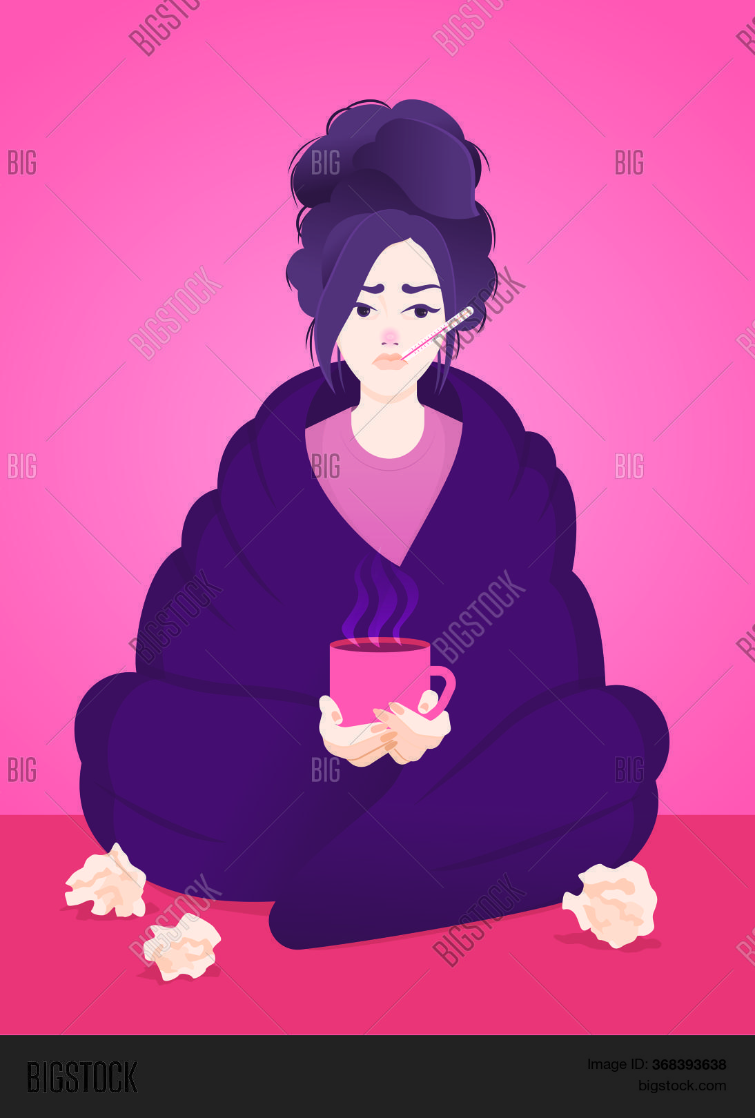 Young Sick Girl Vector & Photo (Free Trial) | Bigstock